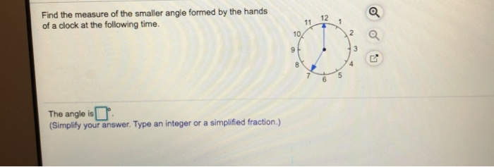 Solved Find the measure of the smaller angle formed by the | Chegg.com