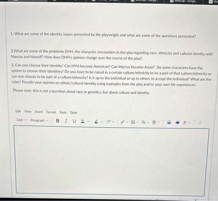 1. What are some of the identity issues presented by | Chegg.com