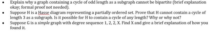 Solved Explain why a graph containing a cycle of odd length | Chegg.com
