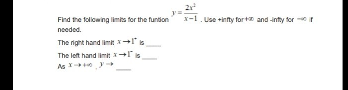 Solved x-1. Use +infty for and -infty for if Find the | Chegg.com