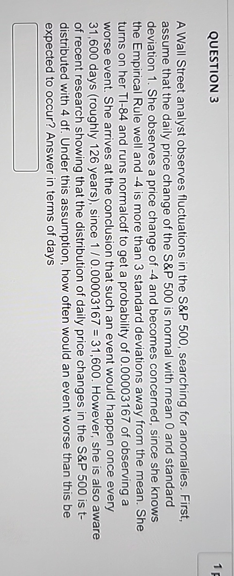 Solved QUESTION 3A Wall Street analyst observes fluctuations | Chegg.com