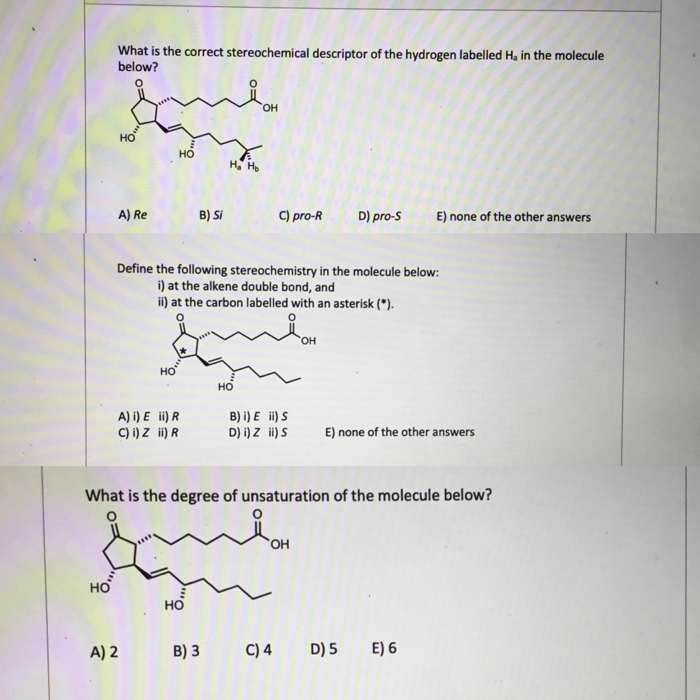 Solved What is the correct stereochemical descriptor of the | Chegg.com