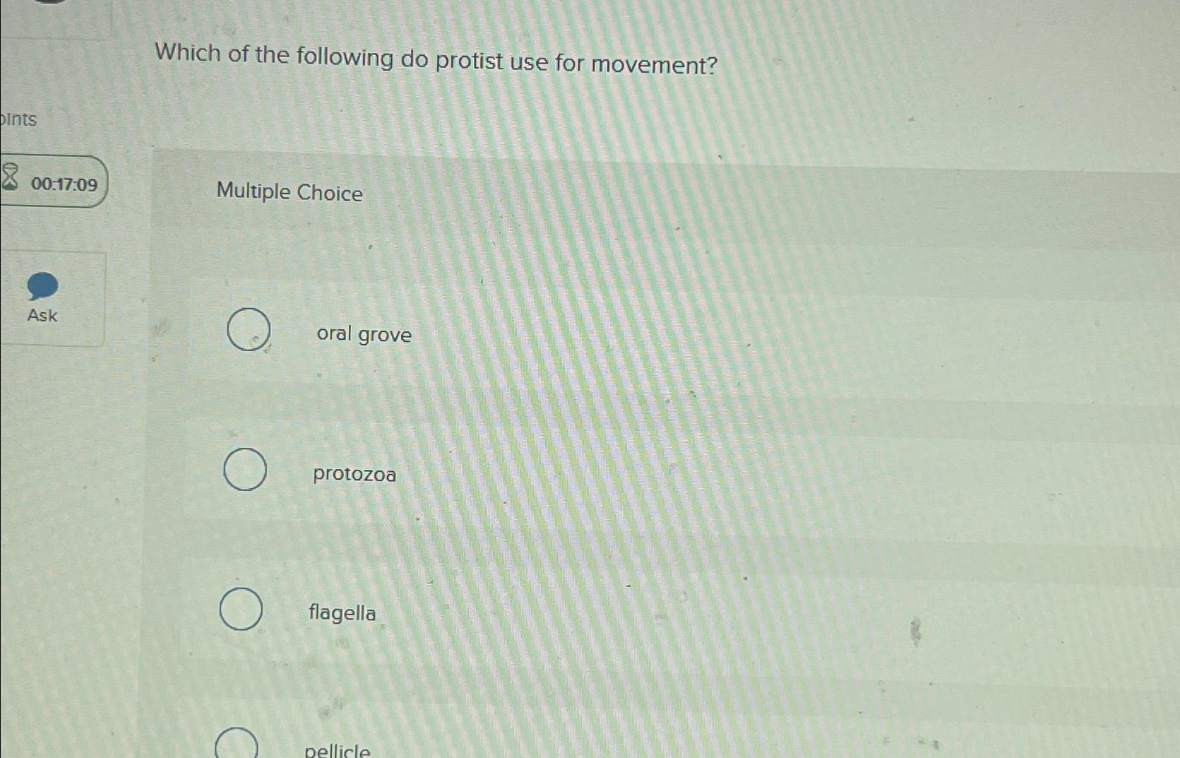 Solved Which of the following do protist use for | Chegg.com