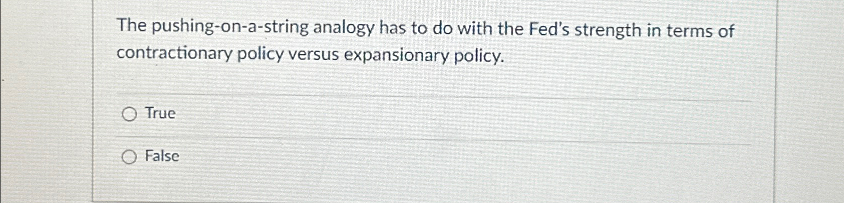 Solved The pushing-on-a-string analogy has to do with the | Chegg.com