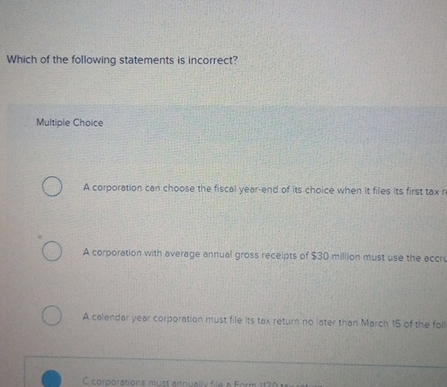 Solved Which of the following statements is | Chegg.com