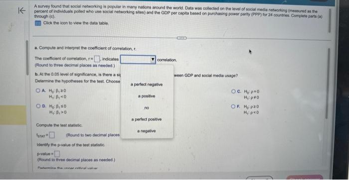 Solved GDP and Social Media Usage DataGDP and Social Media | Chegg.com