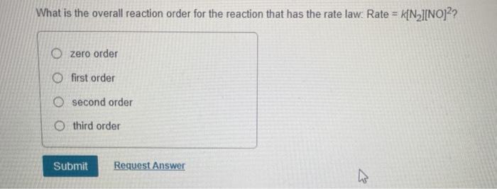 Solved What is the overall reaction order for the reaction | Chegg.com