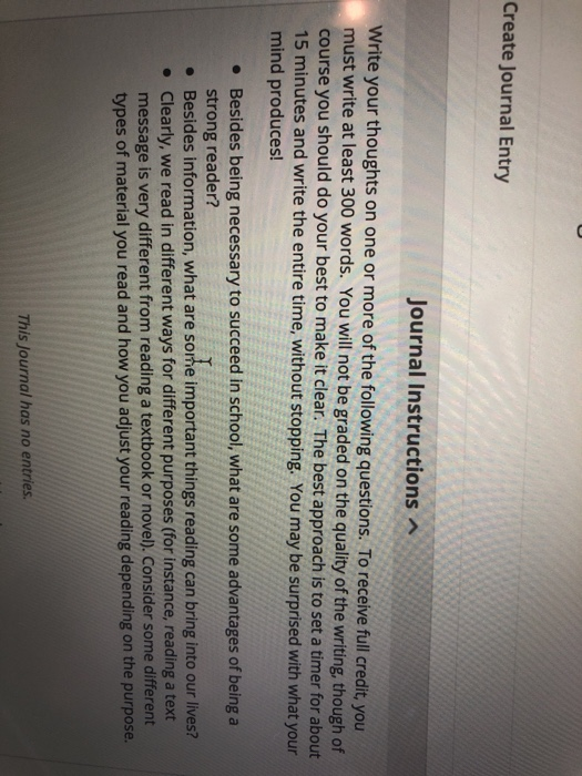 Solved Create Journal Entry Journal Instructions Write your | Chegg.com