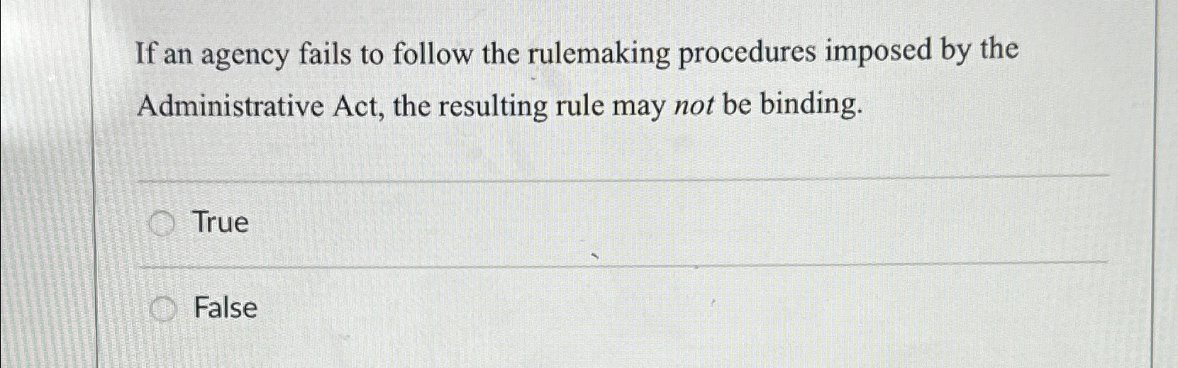 Solved If an agency fails to follow the rulemaking | Chegg.com