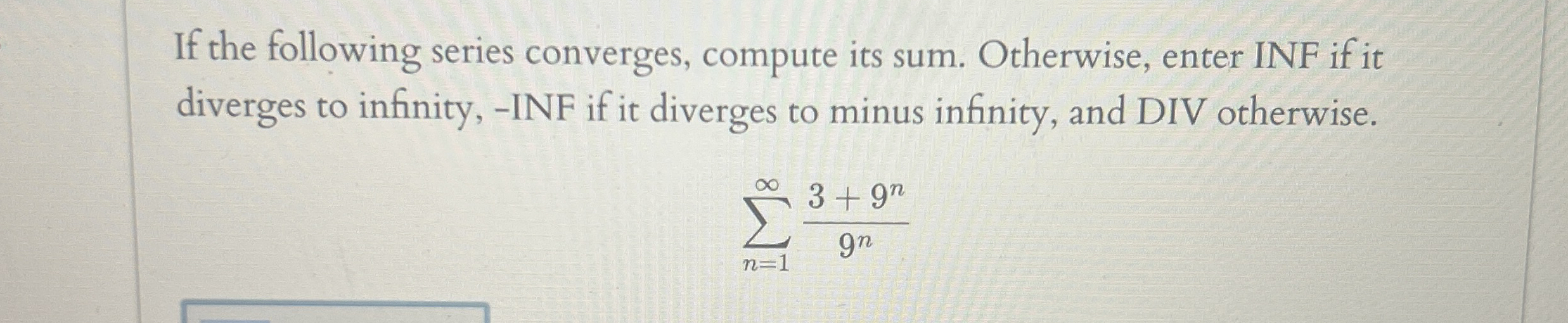 Solved If the following series converges, compute its sum. | Chegg.com