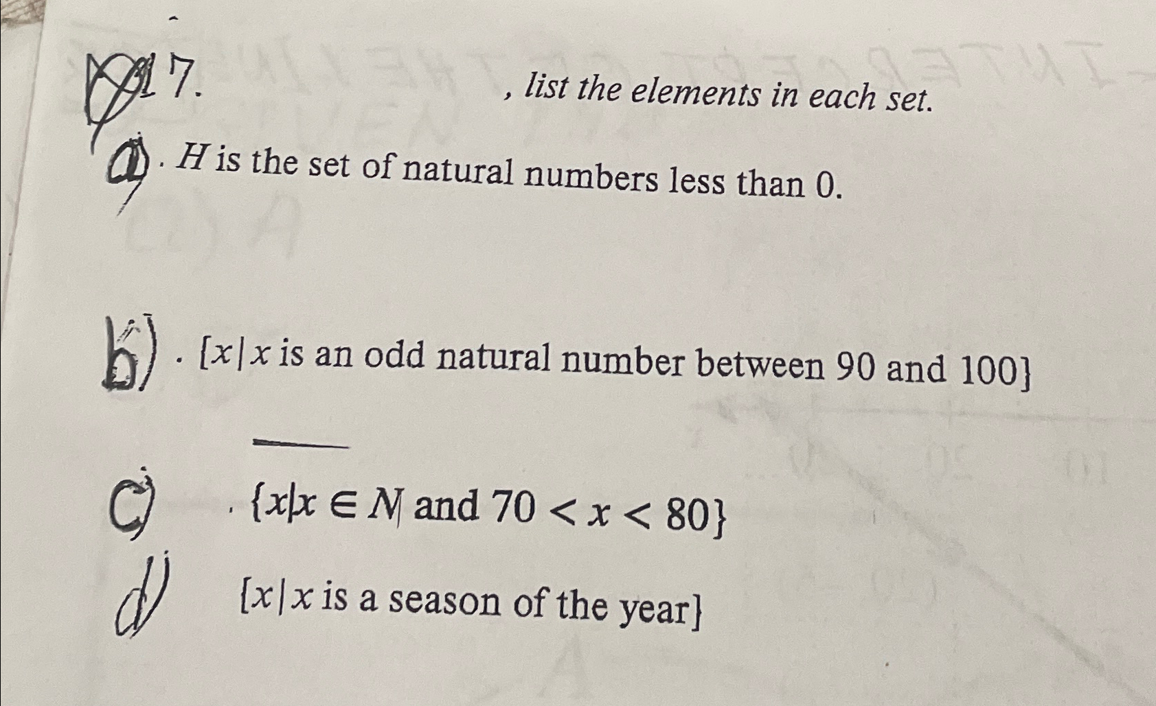 Solved , ﻿list the elements in each set.a). H ﻿is the set of | Chegg.com