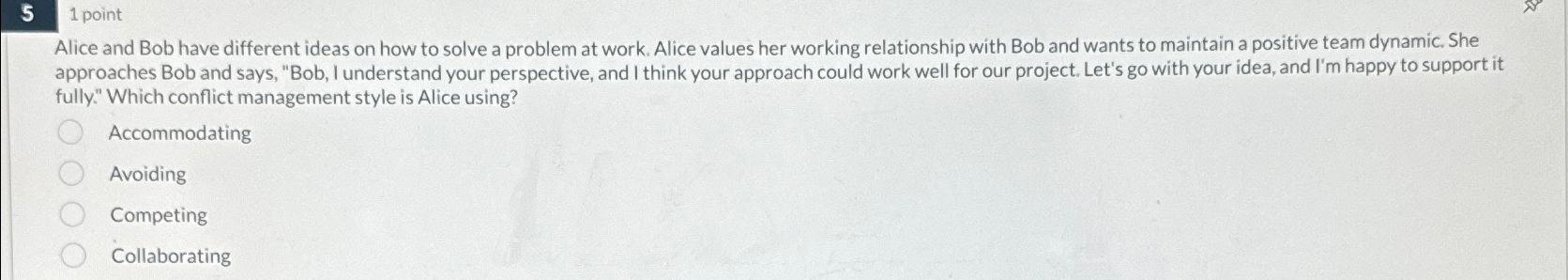 Solved 5 ﻿pointAlice and Bob have different ideas on how to | Chegg.com