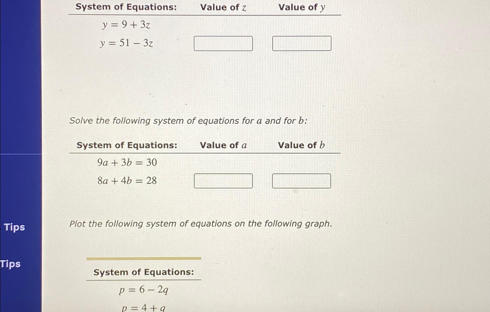 Solved System of Equations:Value of zValue of | Chegg.com