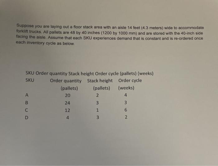 Solved Suppose you are laying out a floor stack area with an | Chegg.com