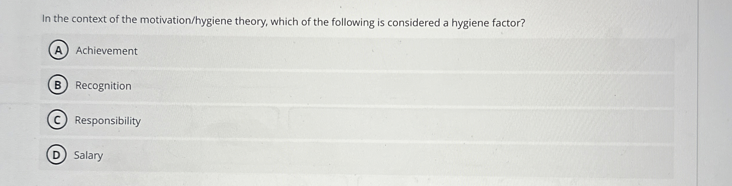 Solved In the context of the motivation/hygiene theory, | Chegg.com