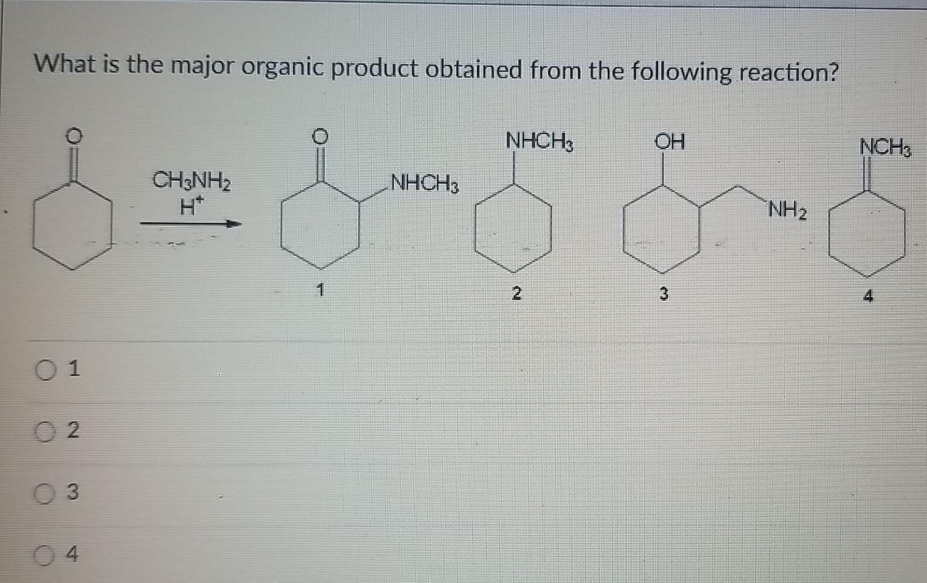 Solved What is the major organic product obtained from the | Chegg.com