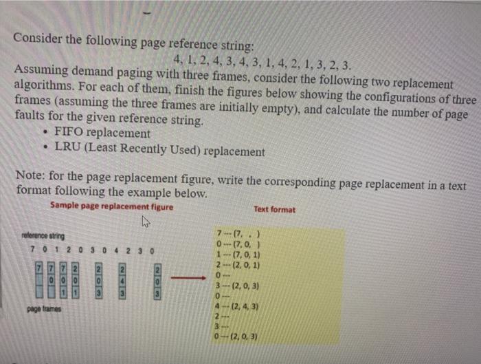 Solved Consider the following page reference string: 4, 1, | Chegg.com