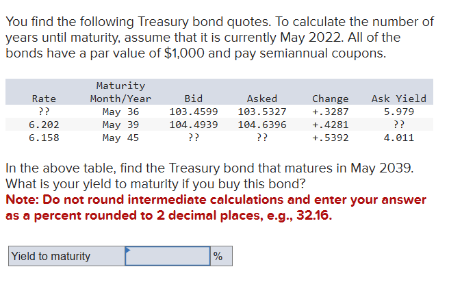Solved You find the following Treasury bond quotes. To | Chegg.com