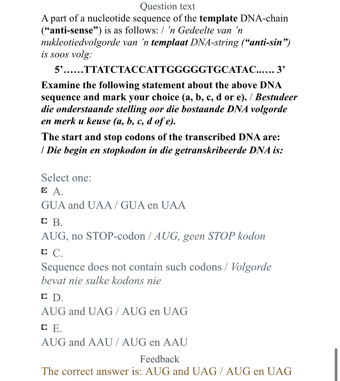 Solved Question textA part of a nucleotide sequence of the | Chegg.com