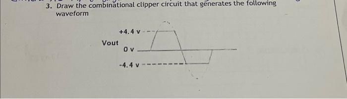 Solved 3. Draw the combinational clipper circuit that | Chegg.com