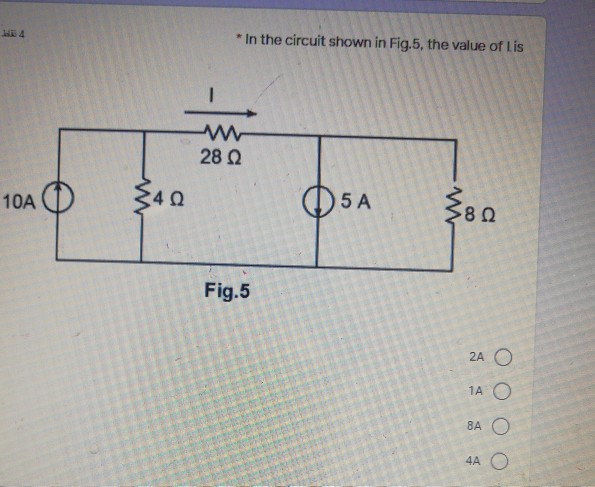 Solved * In the circuit shown in Fig.5, the value of Lis 1 | Chegg.com
