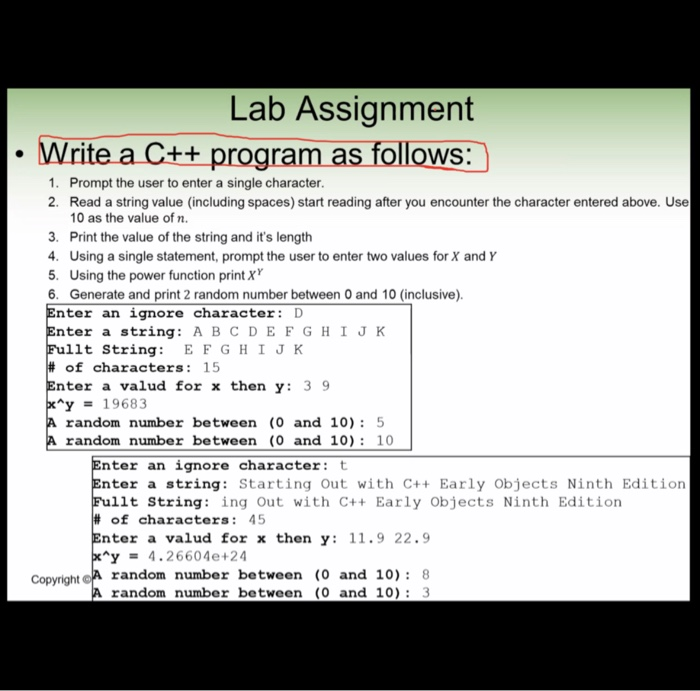 Solved Lab Assignment а 1. Prompt the user to enter a single | Chegg.com