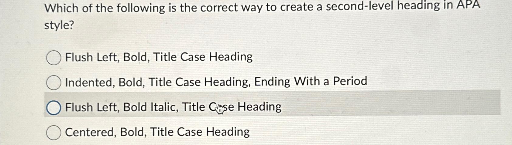 Solved Which of the following is the correct way to create a | Chegg.com