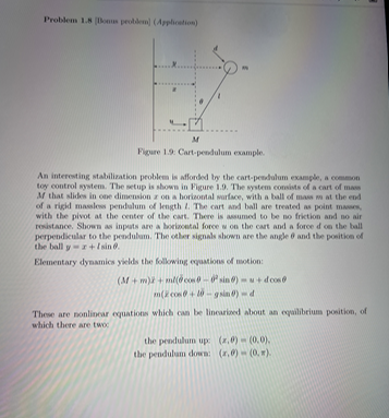 Solved (a) (Linearization About Pendulum Up)(a)-1. | Chegg.com