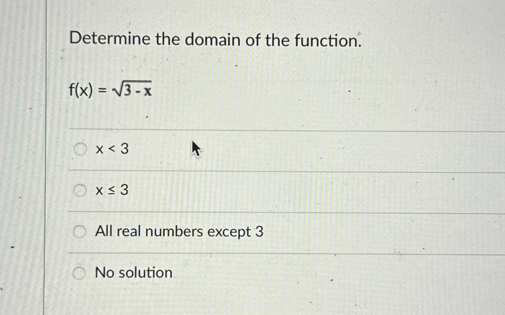 Solved Determine the domain of the | Chegg.com