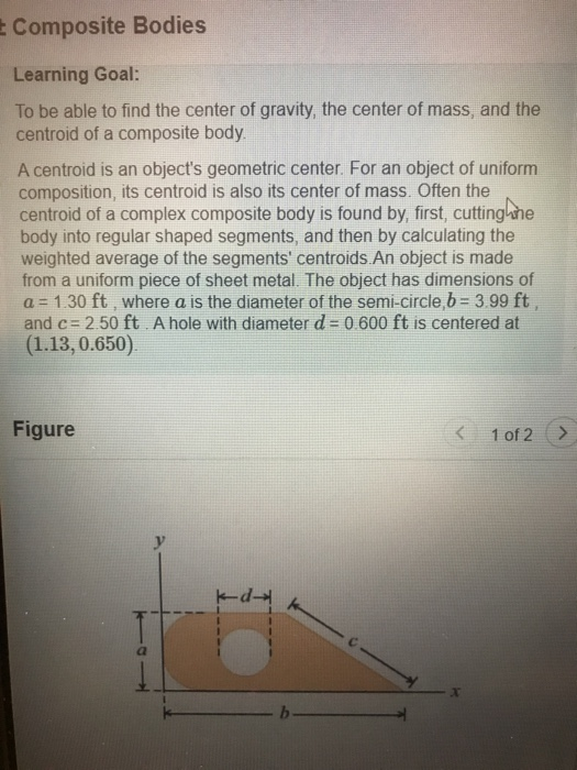 Solved Composite Bodies Learning Goal: To be able to find | Chegg.com