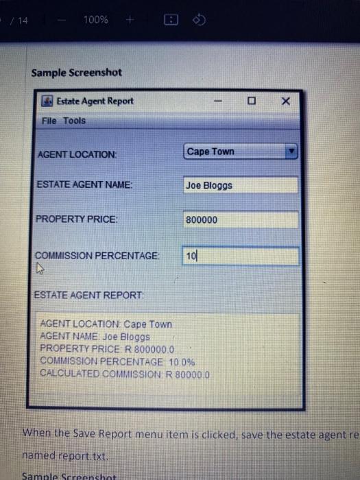 sale of a property. The application must capture all | Chegg.com