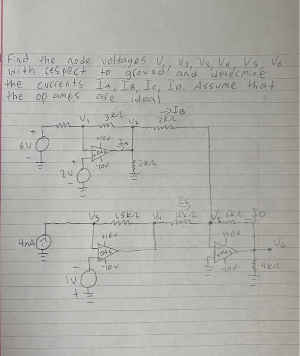 Solved Find the node voltages V1,V2,V3,V4,V5,V6 with respect | Chegg.com