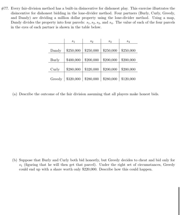 #77. Every fair-division method has a built-in | Chegg.com