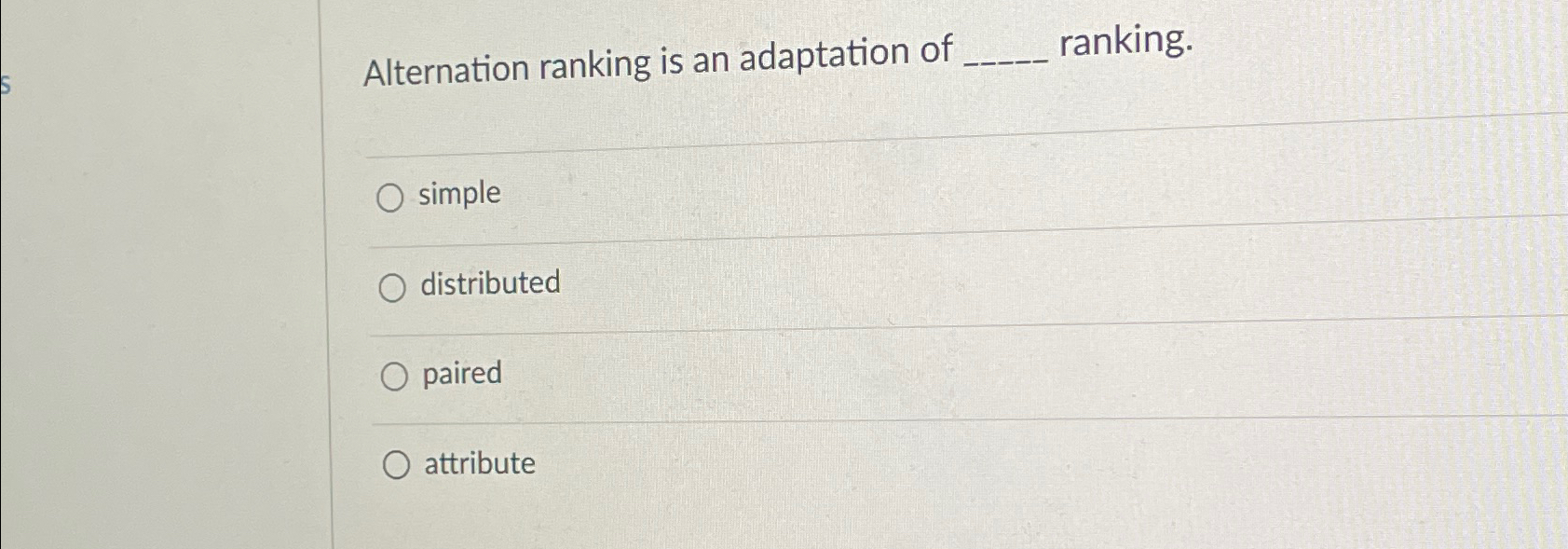 Solved Alternation ranking is an adaptation of | Chegg.com