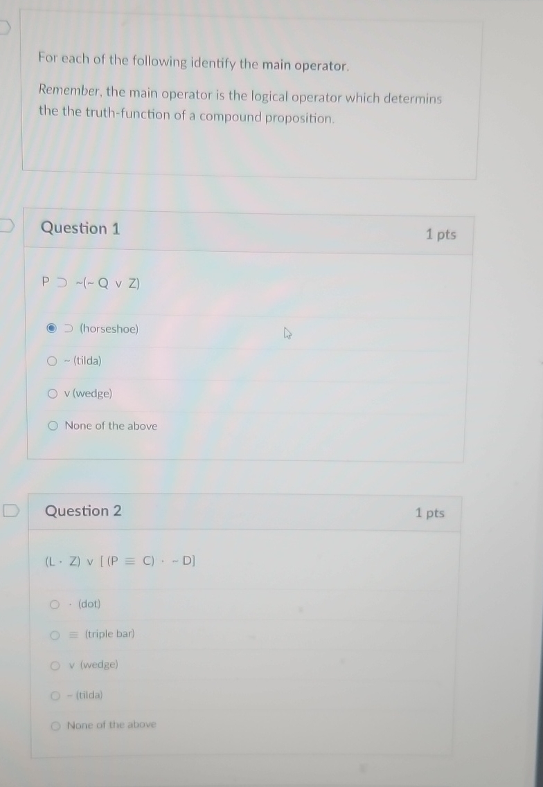 Solved For each of the following identify the main | Chegg.com