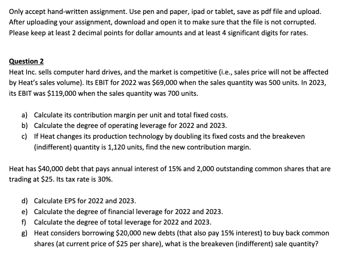 Solved Only accept hand-written assignment. Use pen and | Chegg.com