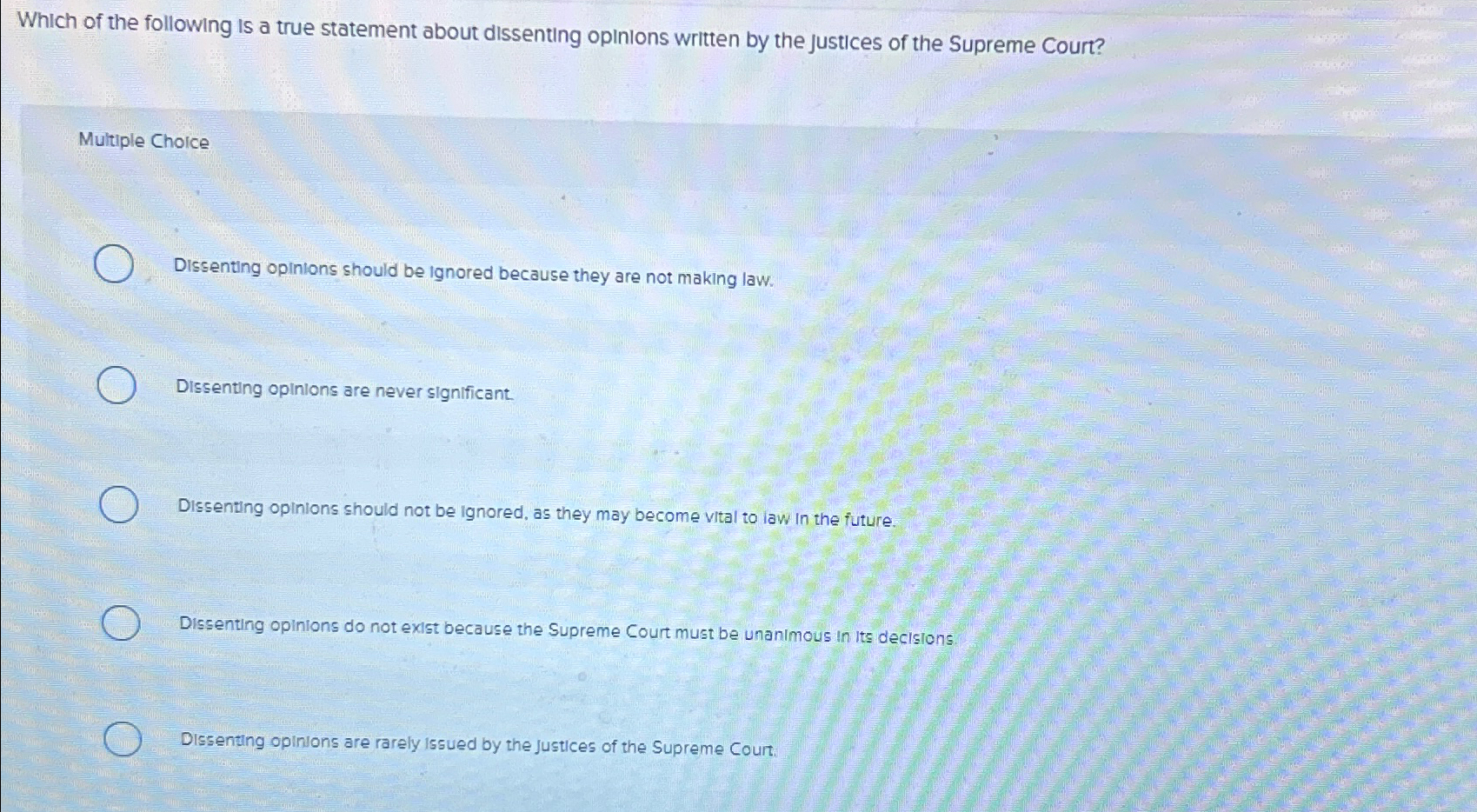 Solved Which of the following is a true statement about | Chegg.com