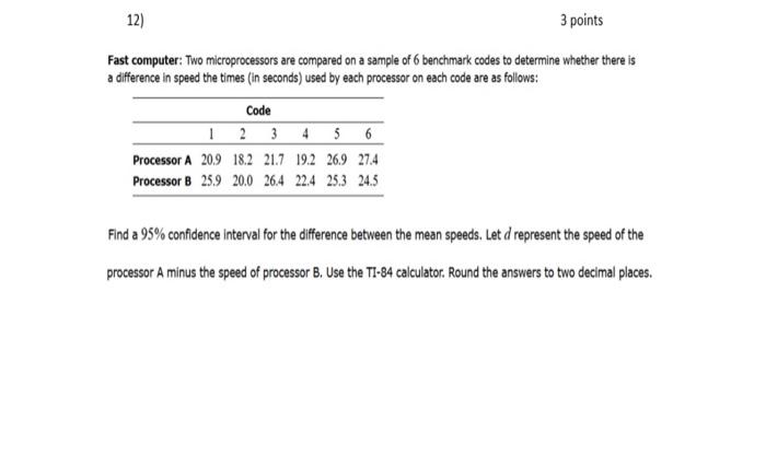 Solved Fast Computer Two Microprocessors Are Compared On A 7876
