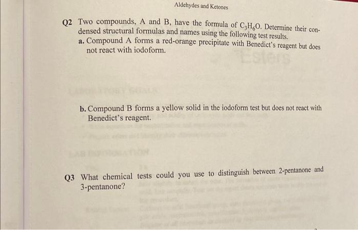 Solved 22 Two compounds, A and B, have the formula of C3H6O. | Chegg.com
