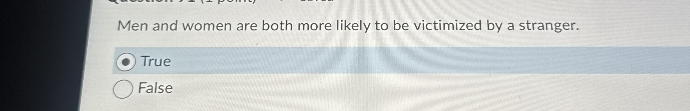 Solved Men and women are both more likely to be victimized | Chegg.com