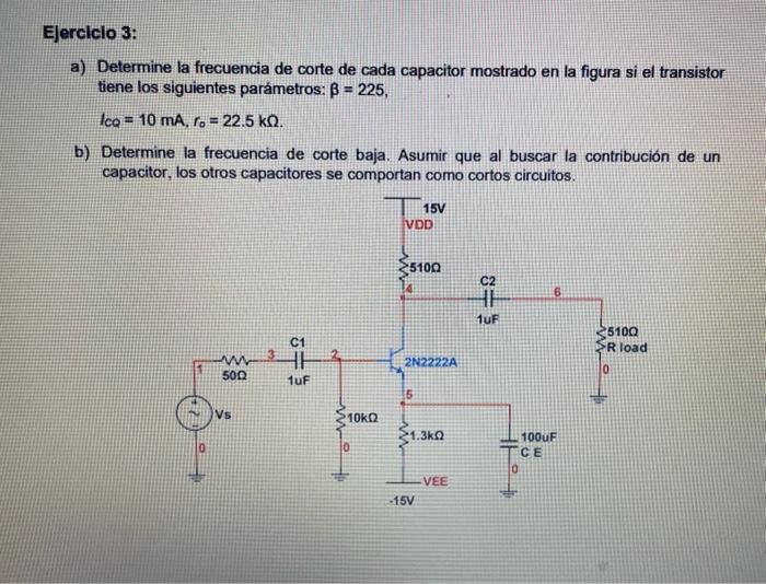 A. Determine the cut-off frequency of each capacitor | Chegg.com