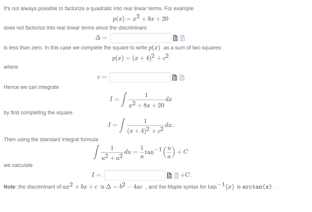 Solved What about an integral of the formIt's not always | Chegg.com