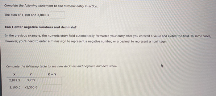 Solved Complete the following statement to see numeric entry | Chegg.com