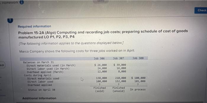 Solved Required information Problem 15-2A (Algo) Computing | Chegg.com