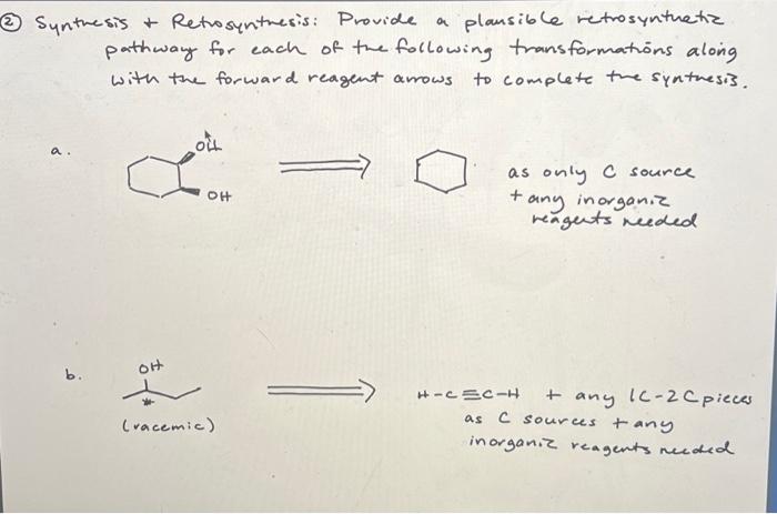 Solved Synthesis + Retrosynthesis: Provide a plansible | Chegg.com