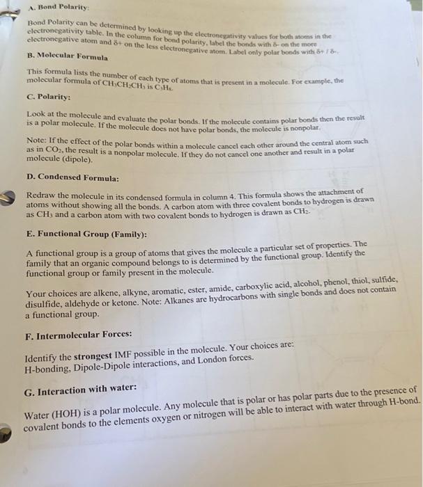 Solved Complete the following table below:Bond Polarity: | Chegg.com