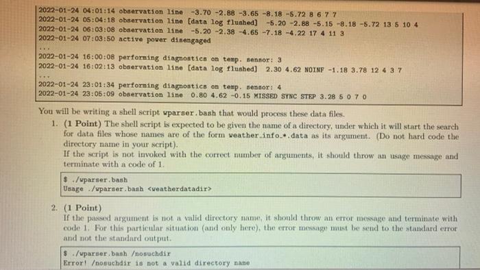 Ex. 1 - Parsing sensor data logs for analysis (20 | Chegg.com