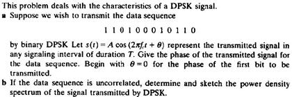Solved This problem deals with the characteristics of a DPSK | Chegg.com