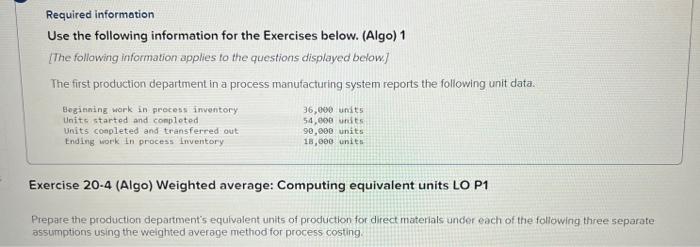 Solved Required information Use the following information | Chegg.com