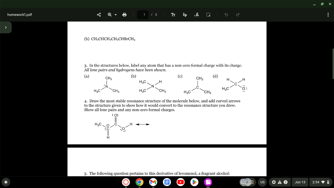 Solved 3. ﻿In the structures below, label any atom that has | Chegg.com